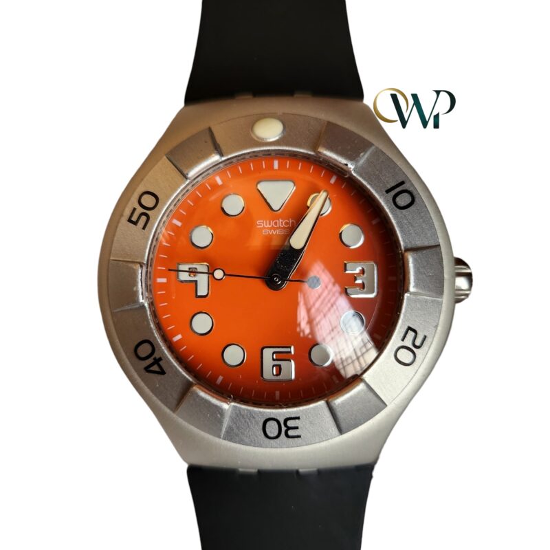 Swatch Diver Men’s Orange Dial Watch – Original Watches Pakistan